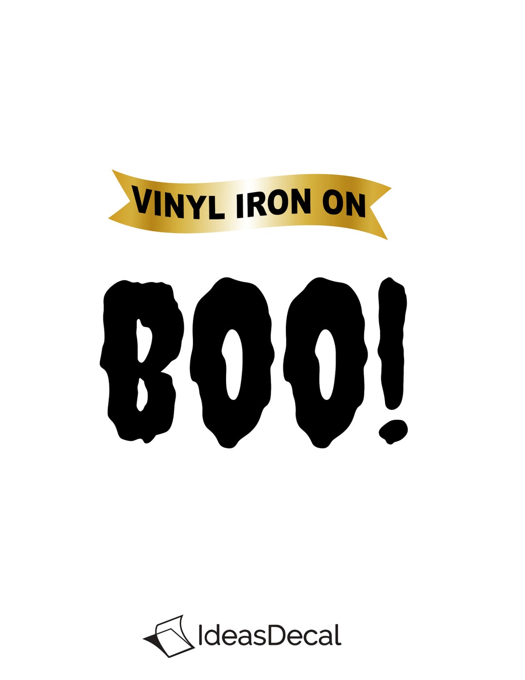 Iron on BOO Decal on Heat Transfer Vinyl - Etsy