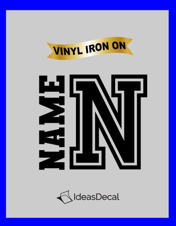 Monogram Iron on Name and Initial Varsity Decals on Heat - Etsy
