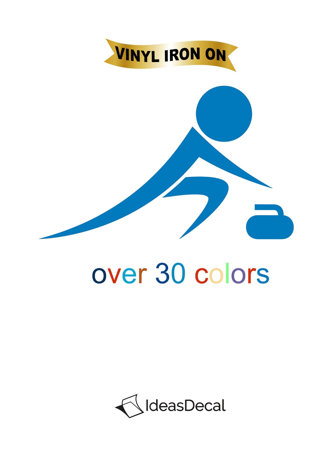 Curling Competition Iron on Decals on Heat Transfer Vinyl Sport ...