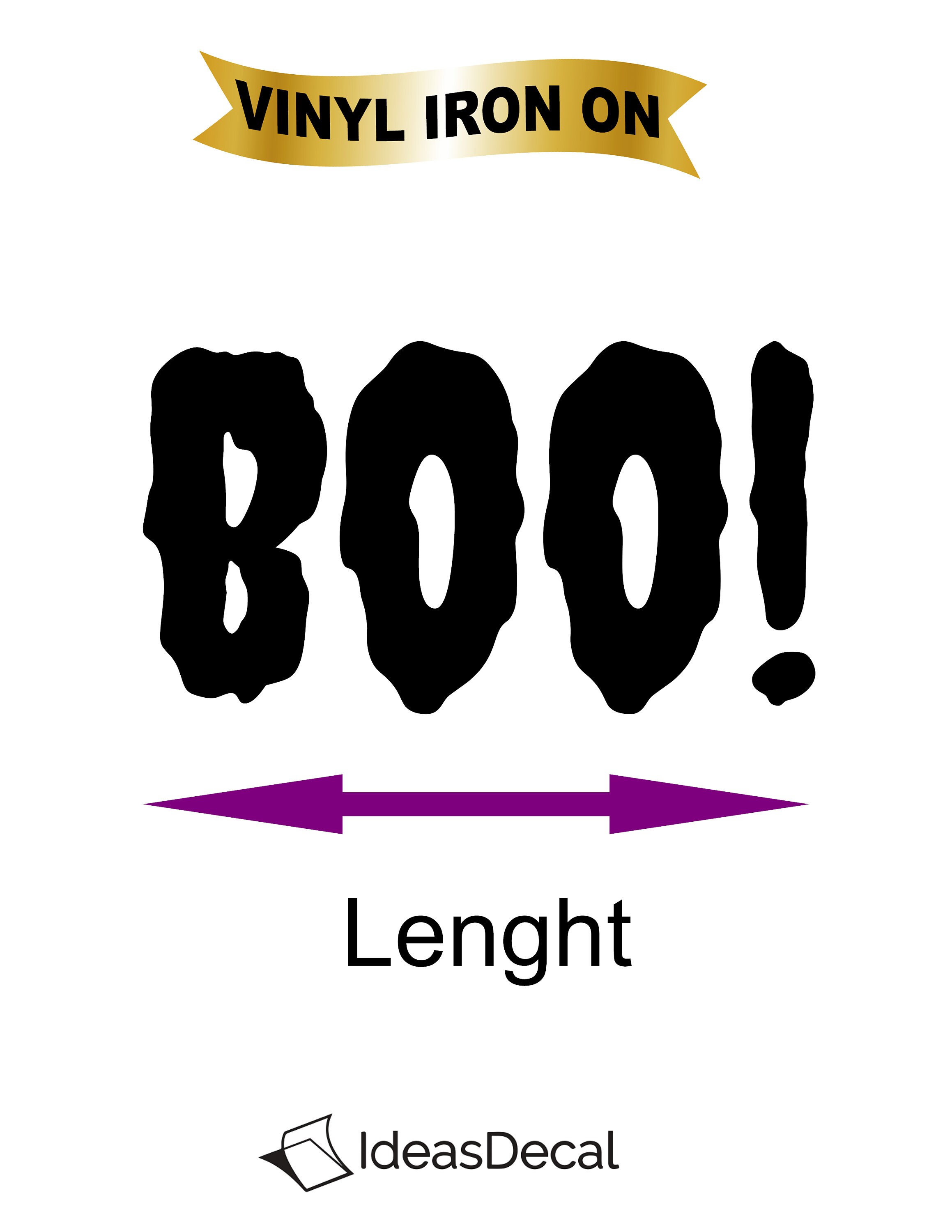 Iron on BOO Decal on Heat Transfer Vinyl - Etsy
