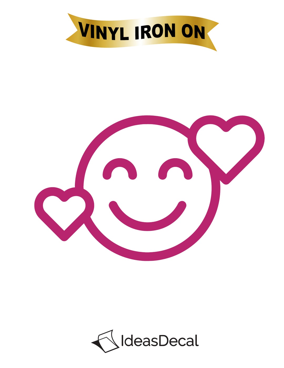 Love Happy Face Iron on Decals on Heat Transfer Vinyl. - Etsy