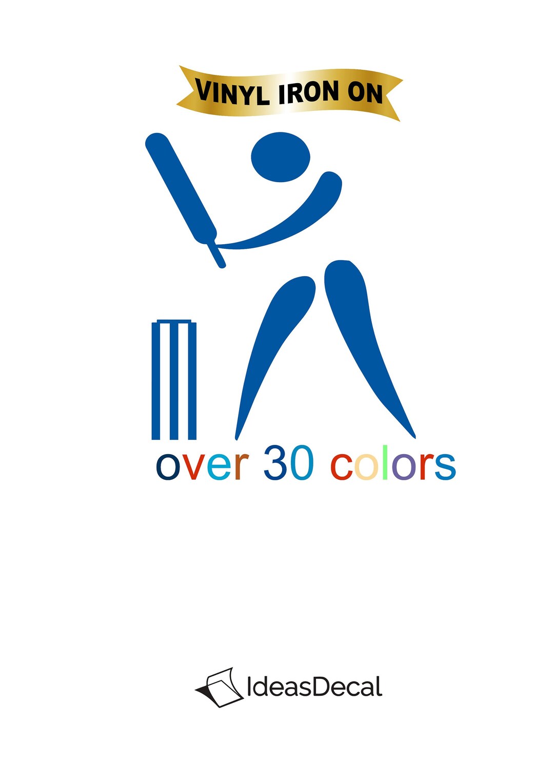 Cricket Iron on Decals on Heat Transfer Vinyl Sport Competition ...