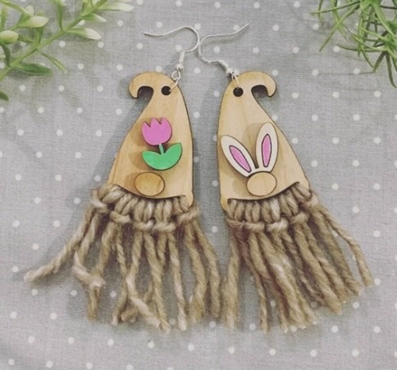 Gnome Macramé Beard EARRINGS 5 Different Gnomes With Extras - Etsy