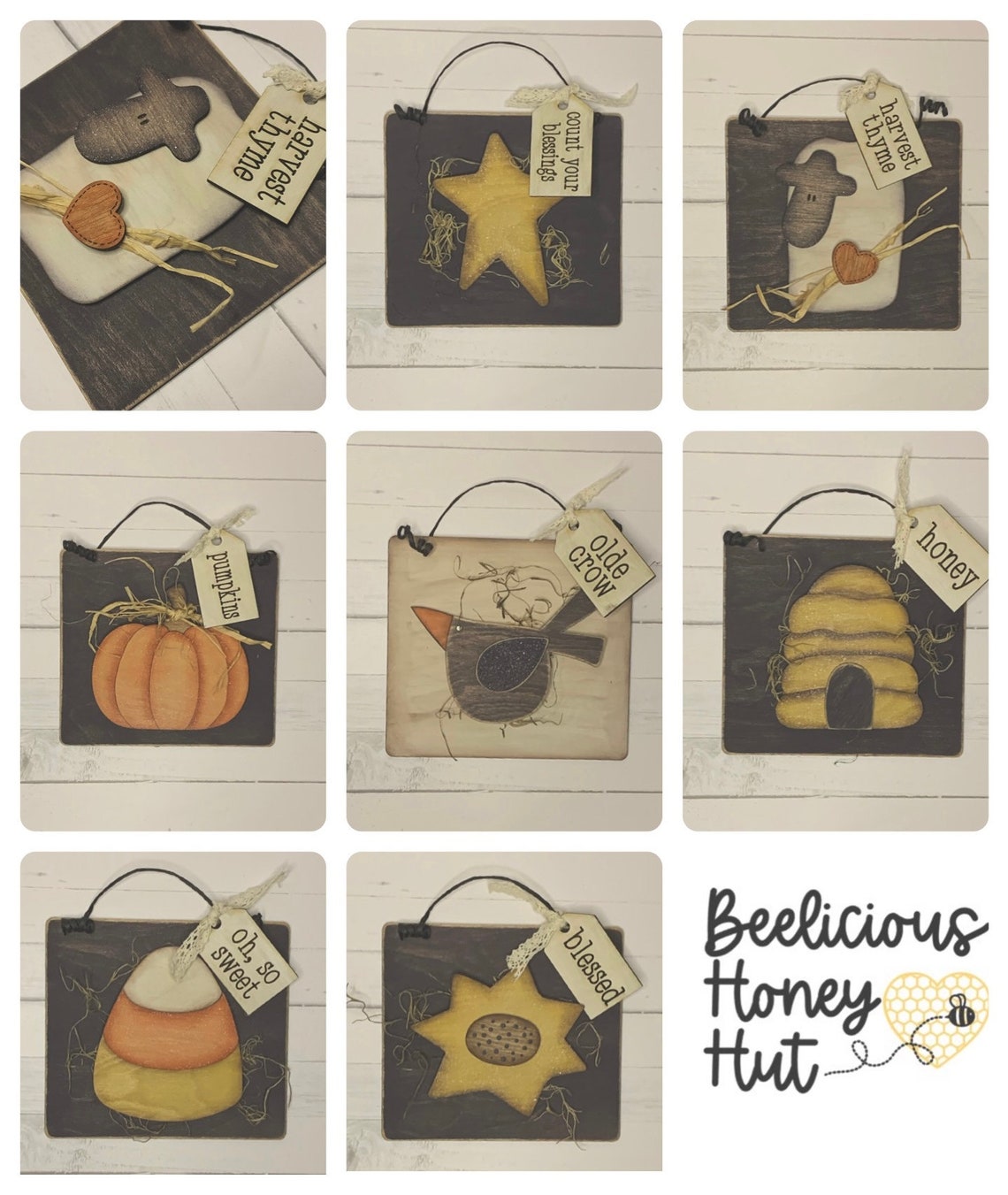 Primitive Signs! Decor, Fall, Honey, Skep, Sheep, Crow, Pumpkin ...