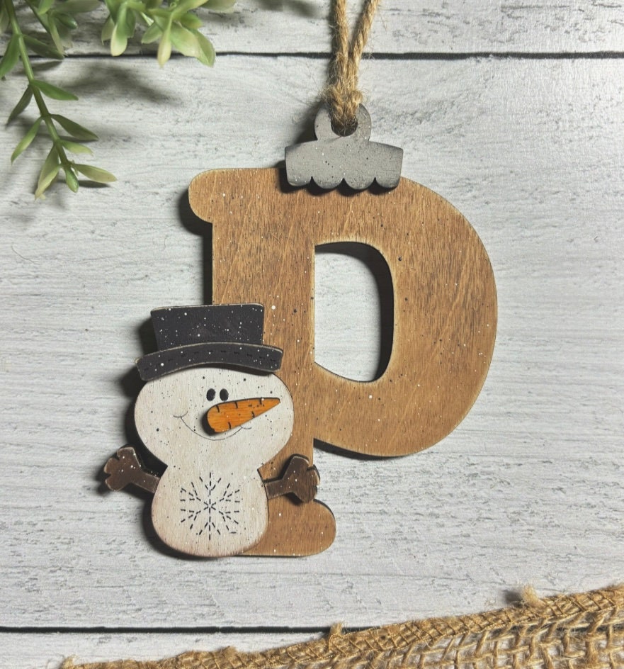 Stitched Snowman Alphabet Ornament Set! Customizable, Snowflake ...