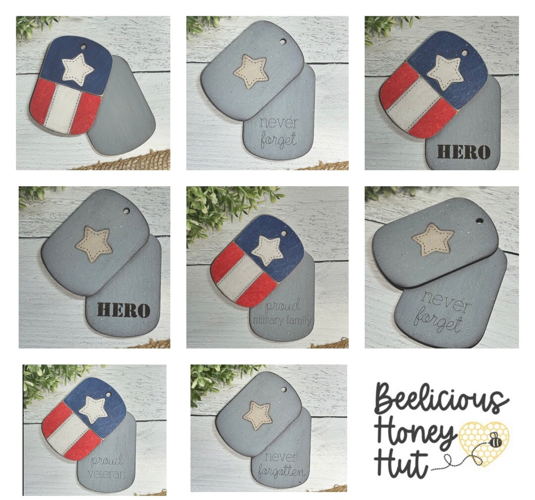 Stitched Military Dog Tag Ornaments! Multiple Different Sayings & a ...