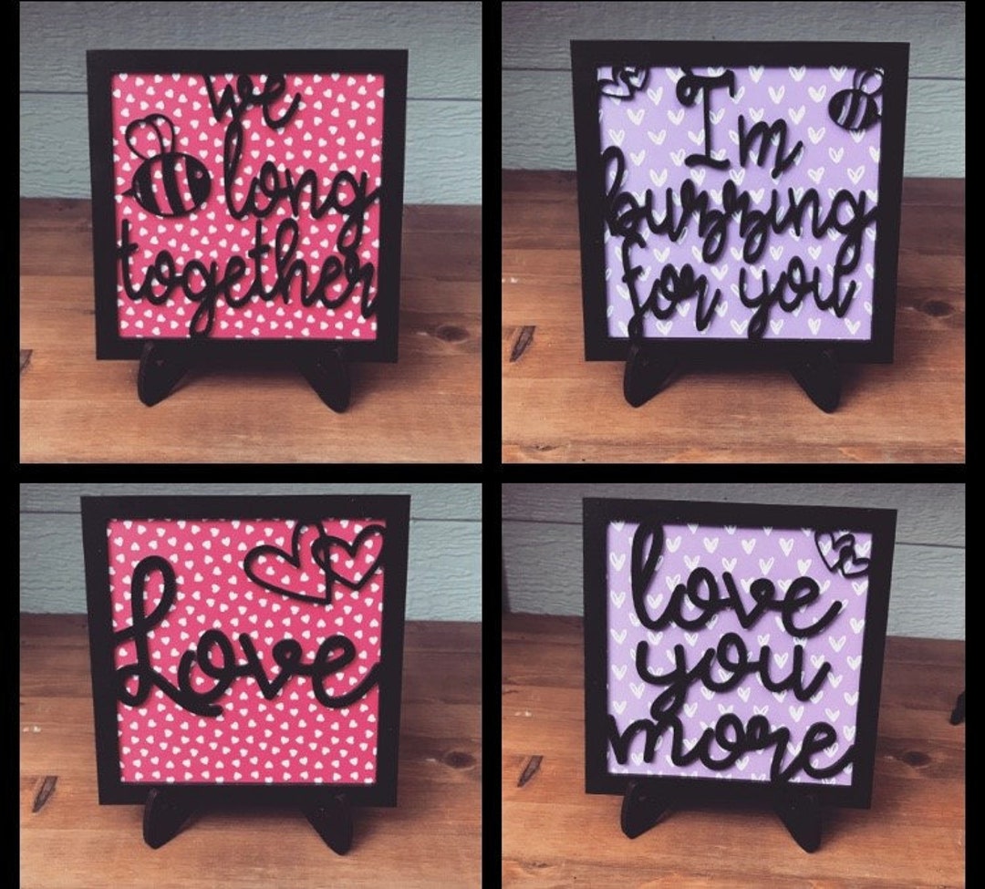 8 Bee Valentine Themed Frames Template Digital SVG Files Instant ...