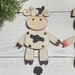 Cow and Pig Wood Puppet Ornament Set, Dangle Legs, Gift, Doll, Movable ...