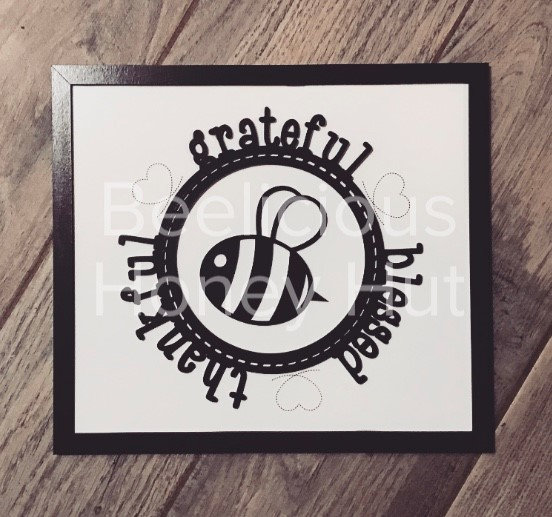 Bee Grateful, Blessed and Thankful Cutting Board, Trivet and Framed ...