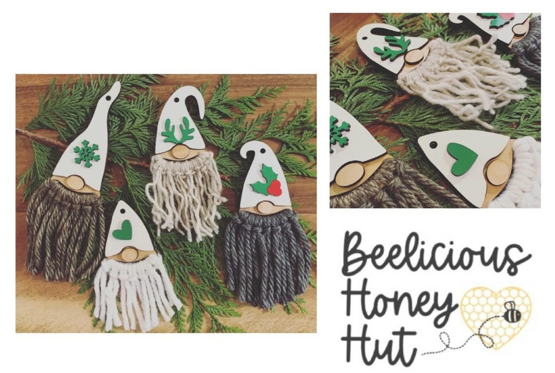Gnome Macrame Beard Ornaments! 5 Different Gnomes With Extras! Gift ...