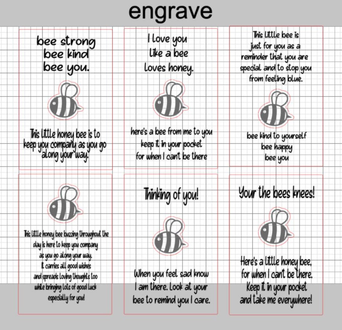 6 Bee Themed Pocket Hug removable Token/hug Score or - Etsy