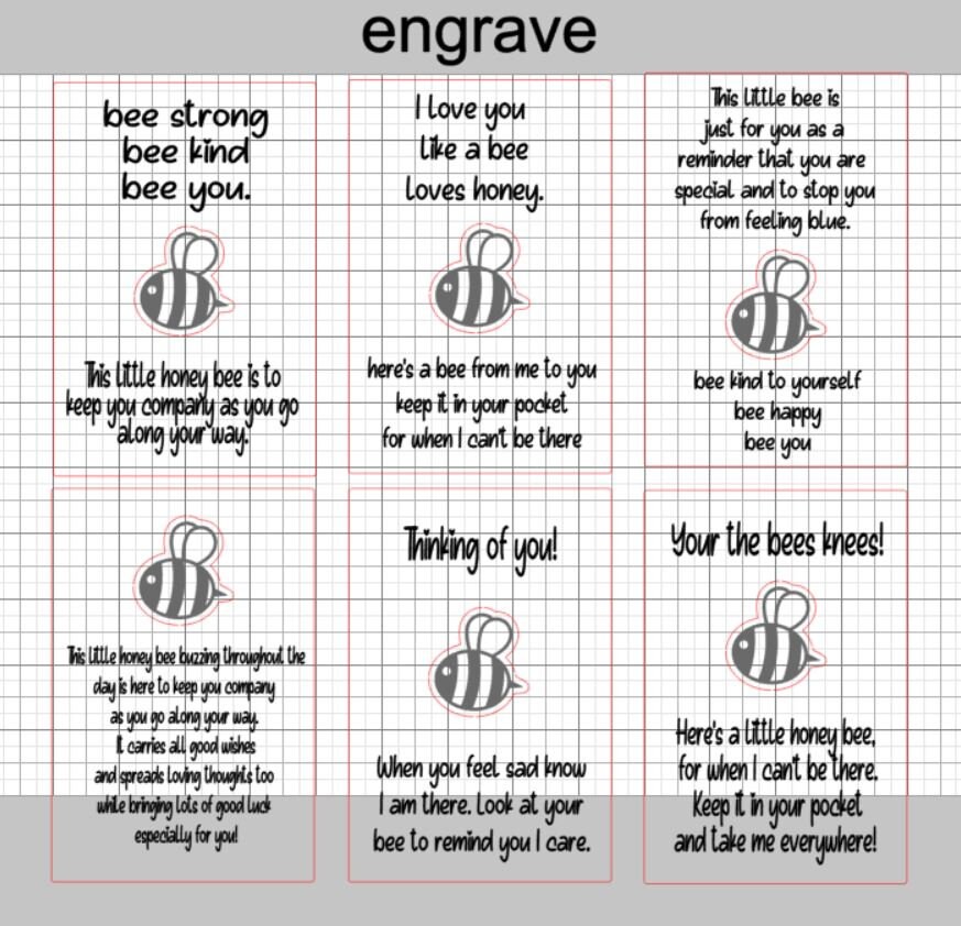 6 Bee Themed Pocket Hug removable Token/hug Score or | Etsy