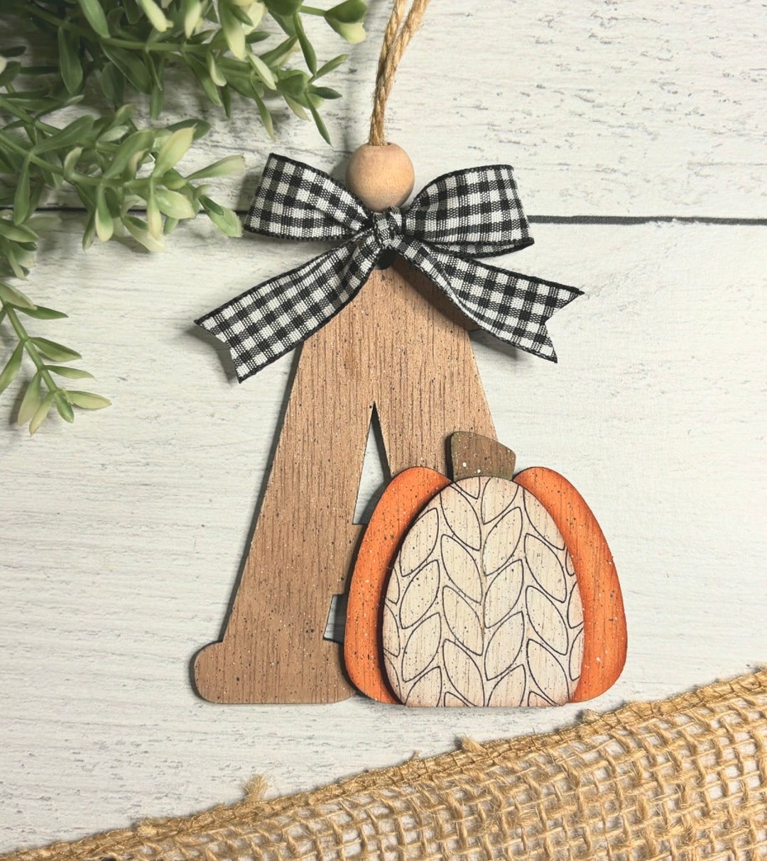 Stitched Sweater Pumpkin Alphabet Ornament Set! Customizable, Fall ...