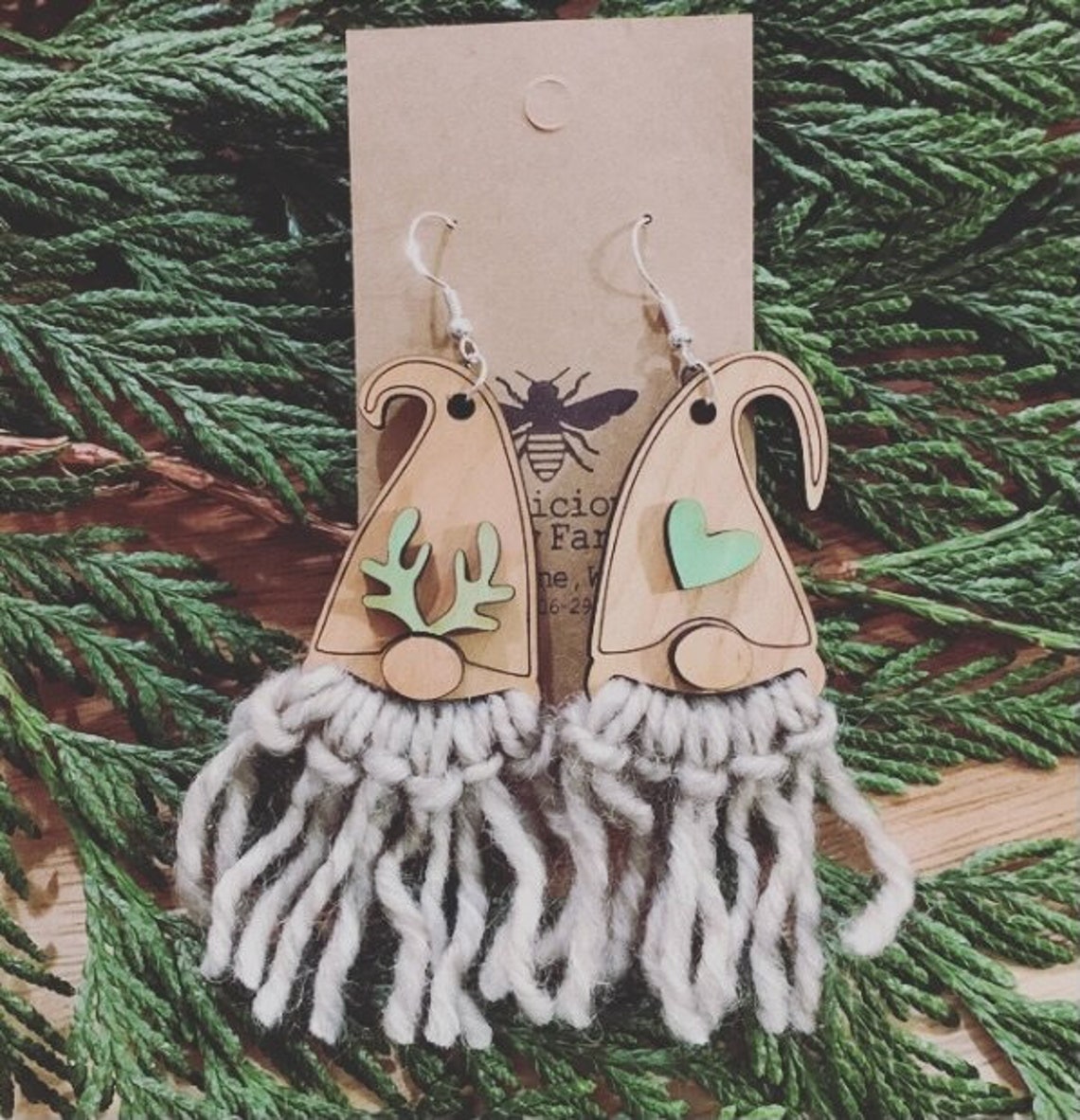 Gnome Macramé Beard EARRINGS 5 Different Gnomes With Extras - Etsy