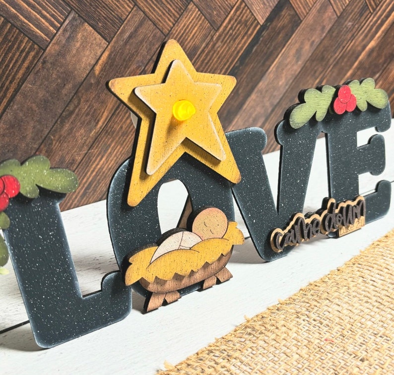 Love Manger Tea Light Shelf Sitter! Baby Jesus, Believe, Christmas ...
