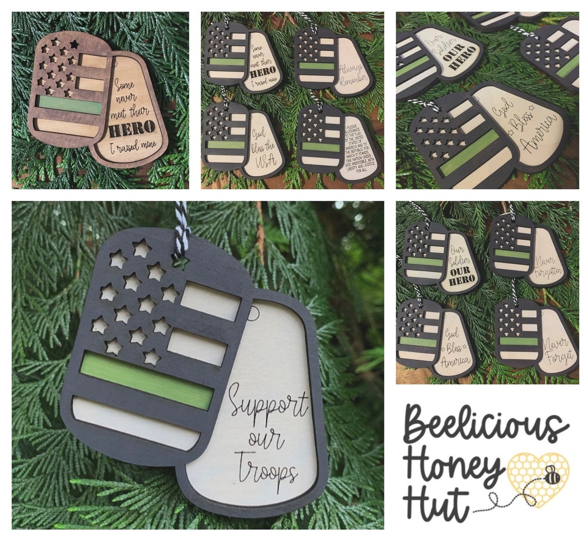 Military Dog Tag Ornaments 10 Different Sayings & a Blank - Etsy