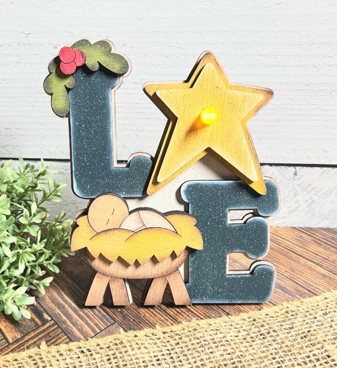 Love Manger Tea Light Shelf Sitter! Baby Jesus, Believe, Christmas ...