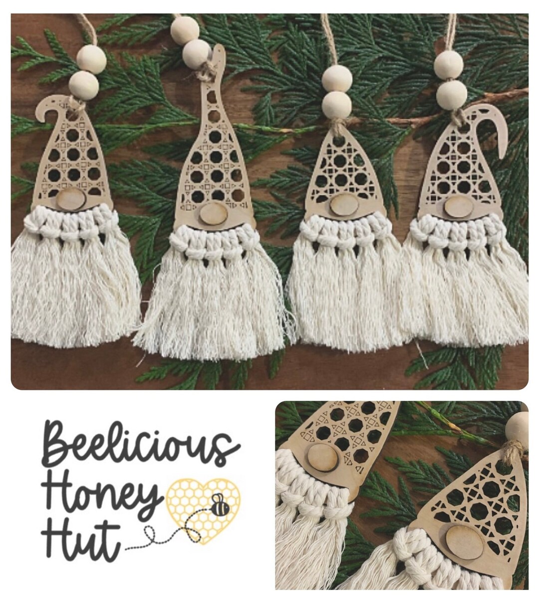 Rattan Gnome Macrame Beard Ornaments! Score and Cut, Cane, Pattern ...