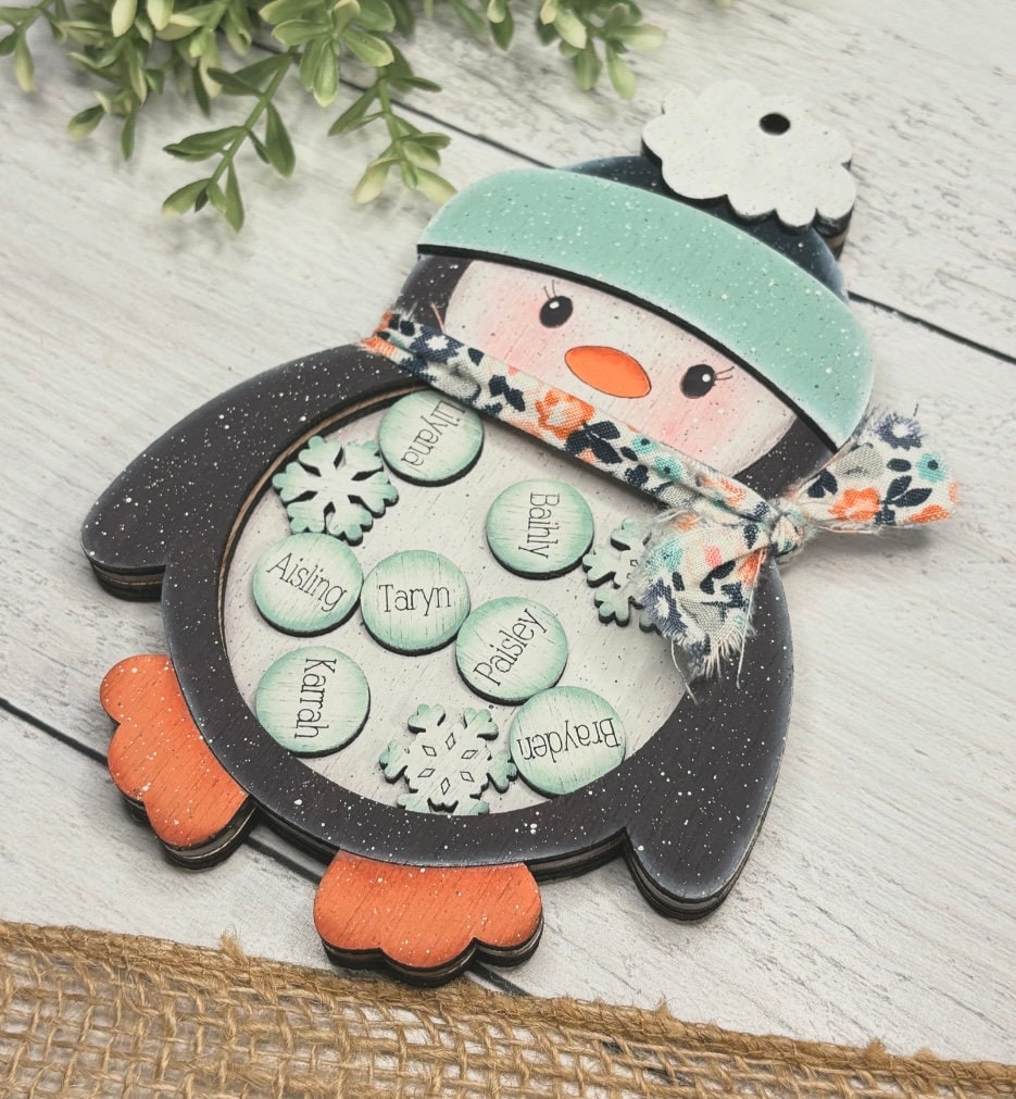 Penguin Globe Shaker Ornament! Snowball, Customizable, Family, Gift ...