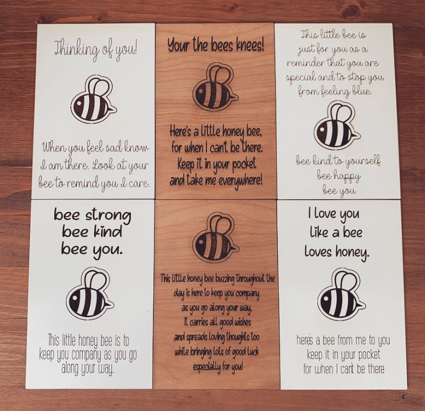 6 Bee Themed Pocket Hug removable Token/hug Score or - Etsy
