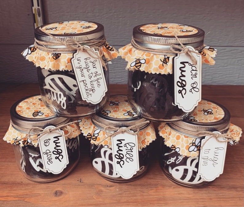 Jar of HUGS! "hugs to Give" "jar of Hugs" "free Hugs" "jar of Bee Hugs ...