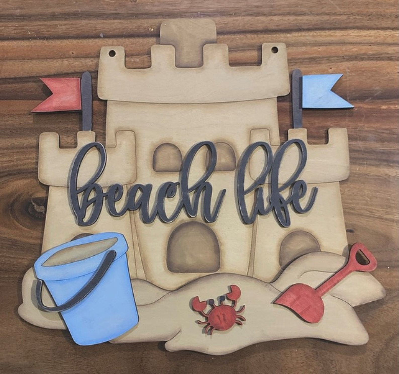 Sandcastle Beach Theme Door Hanger/sign! Gift Idea, Shovel, Bucket ...