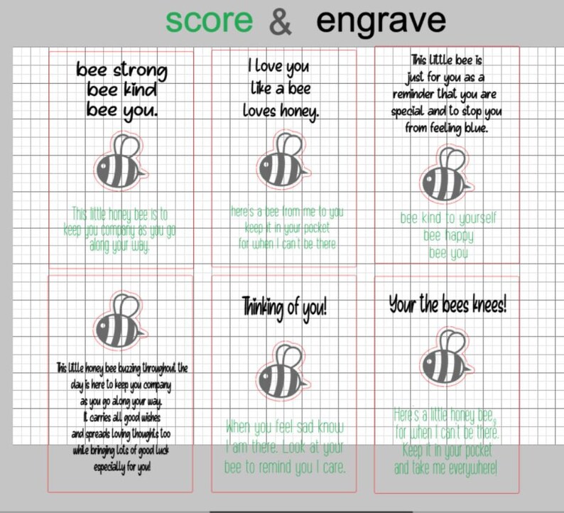 6 Bee Themed Pocket Hug removable Token/hug Score or - Etsy