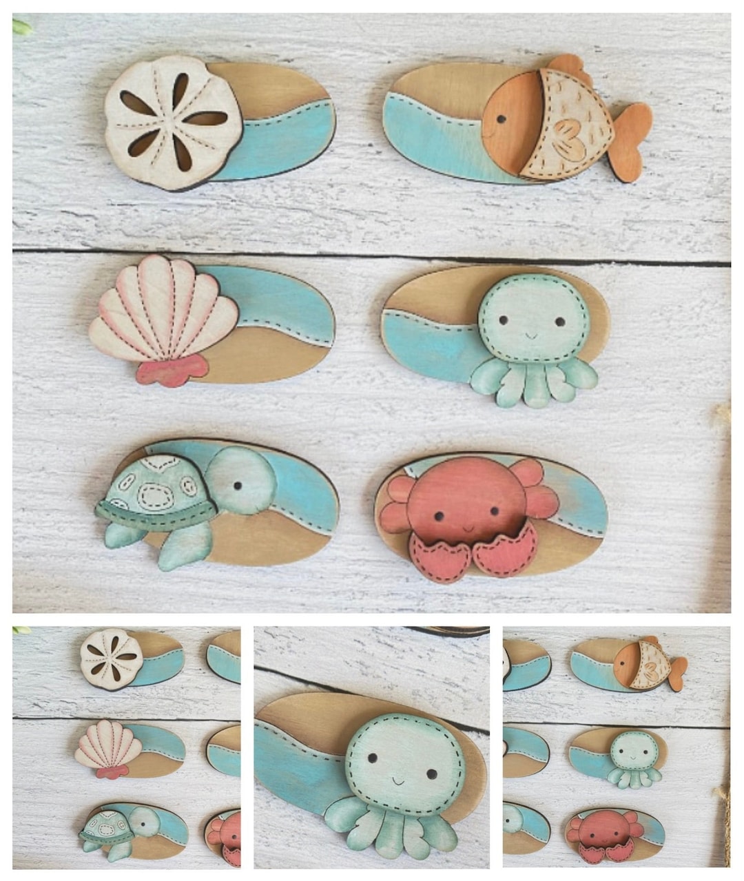 Hand Stitched Nautical Hair Clips, Baby, Newborn, Toddler, Girl, Sand ...