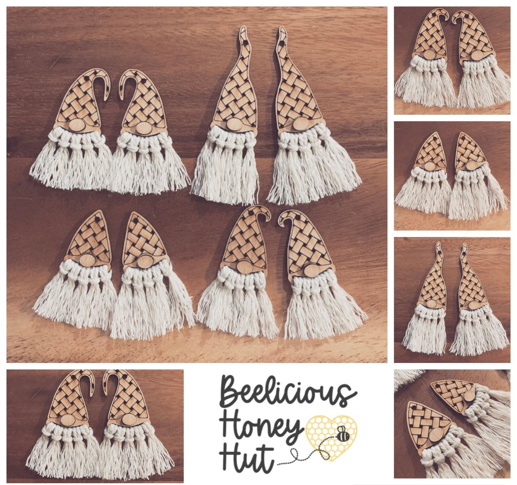 Weave Gnome Macrame Beard EARRINGS Score and Cut Cane | Etsy