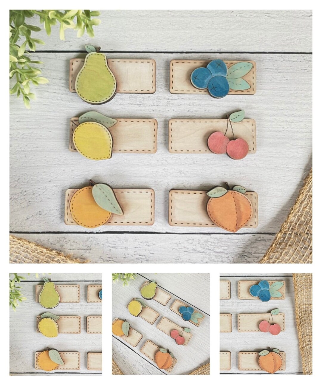 Hand Stitched Fruit Hair Clips, Baby, Infant, Toddler, Girl, Pear ...