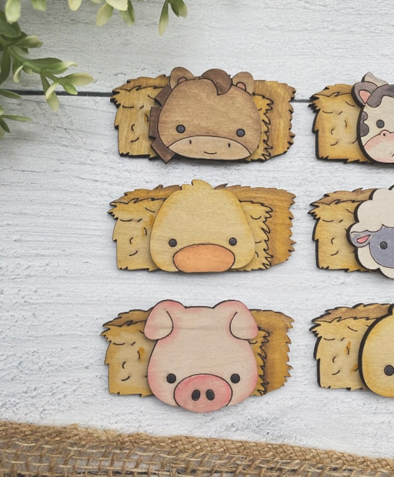 Farm Animal Hair Clips, Horse, Pig, Cow, Sheep, Duck, Chick, Chicken ...