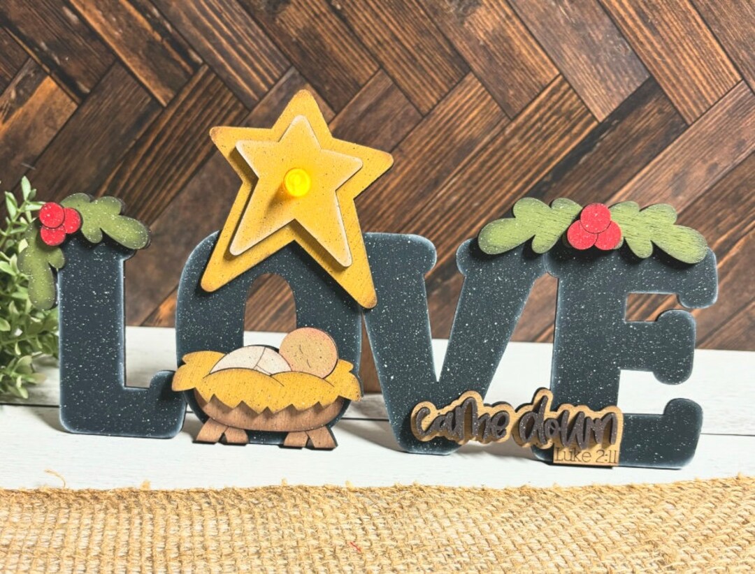 Love Manger Tea Light Shelf Sitter! Baby Jesus, Believe, Christmas ...