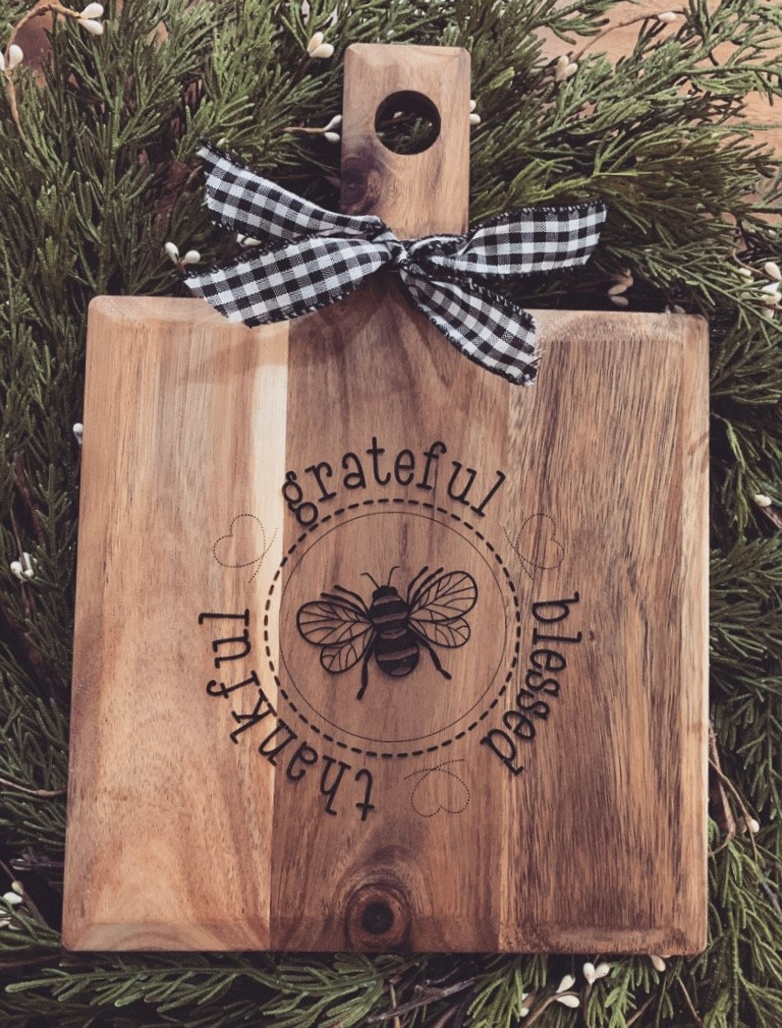 Bee Grateful, Blessed and Thankful Cutting Board, Trivet and Framed ...