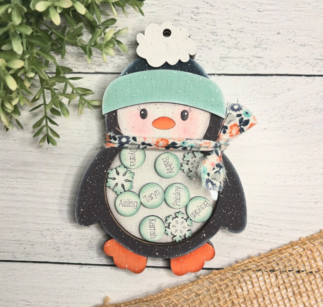 Penguin Globe Shaker Ornament! Snowball, Customizable, Family, Gift ...