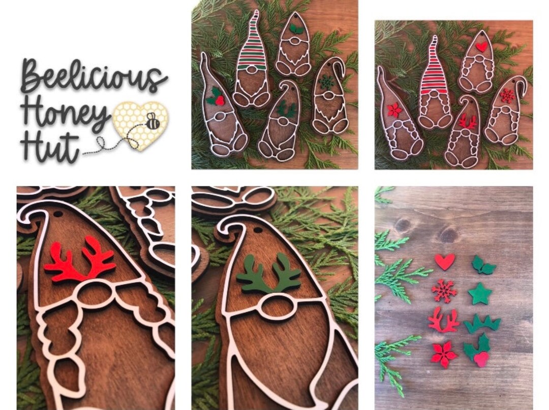 Ginger Gnome Ornaments! 10 Different Gnomes With Extras! Template SVG ...