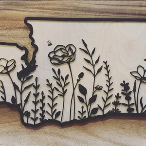 Washington State Wildflowers and Bees Sign, WA, PNW, Gift, Wall Decor ...