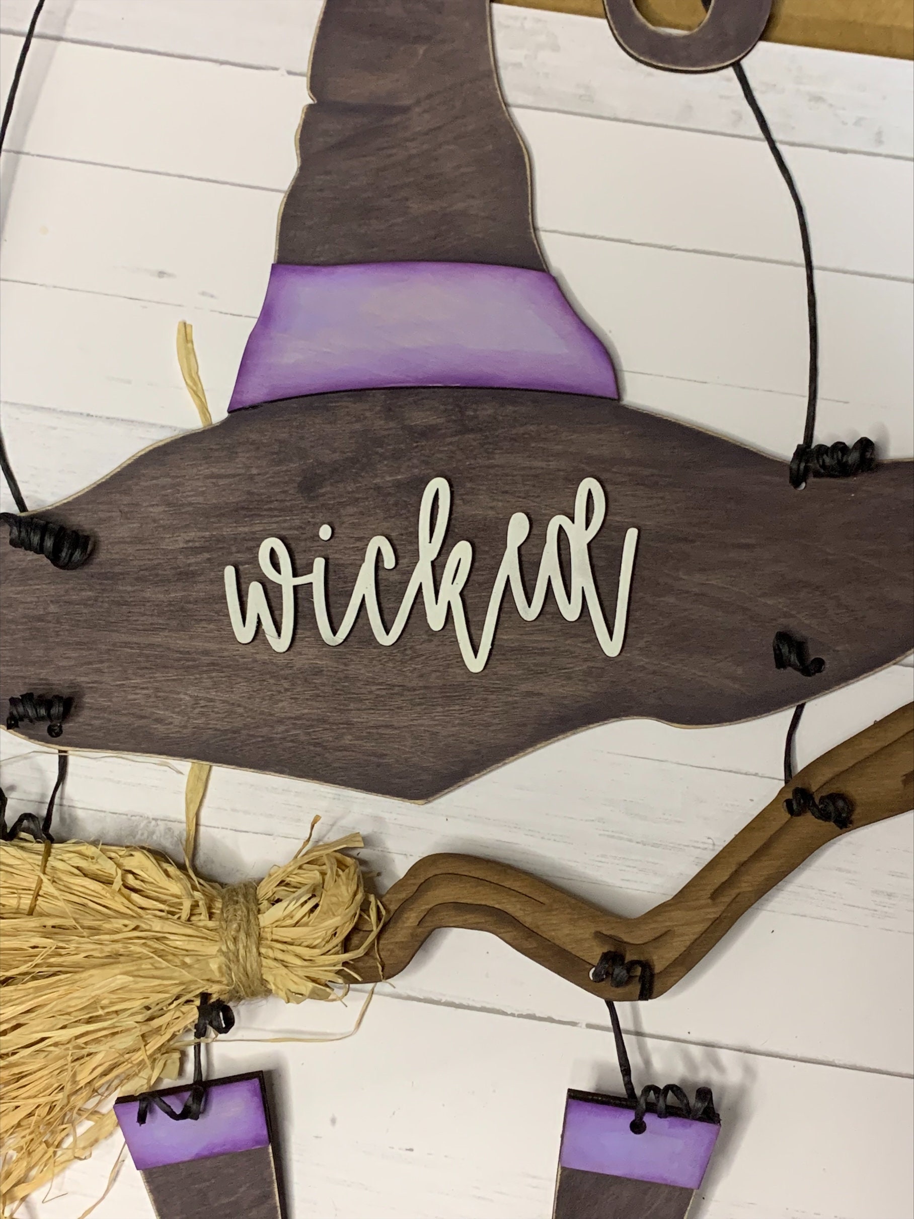 Primitive Witch Door Hanger! Multiple Sayings, Sign, Prim, Hat, Boots ...