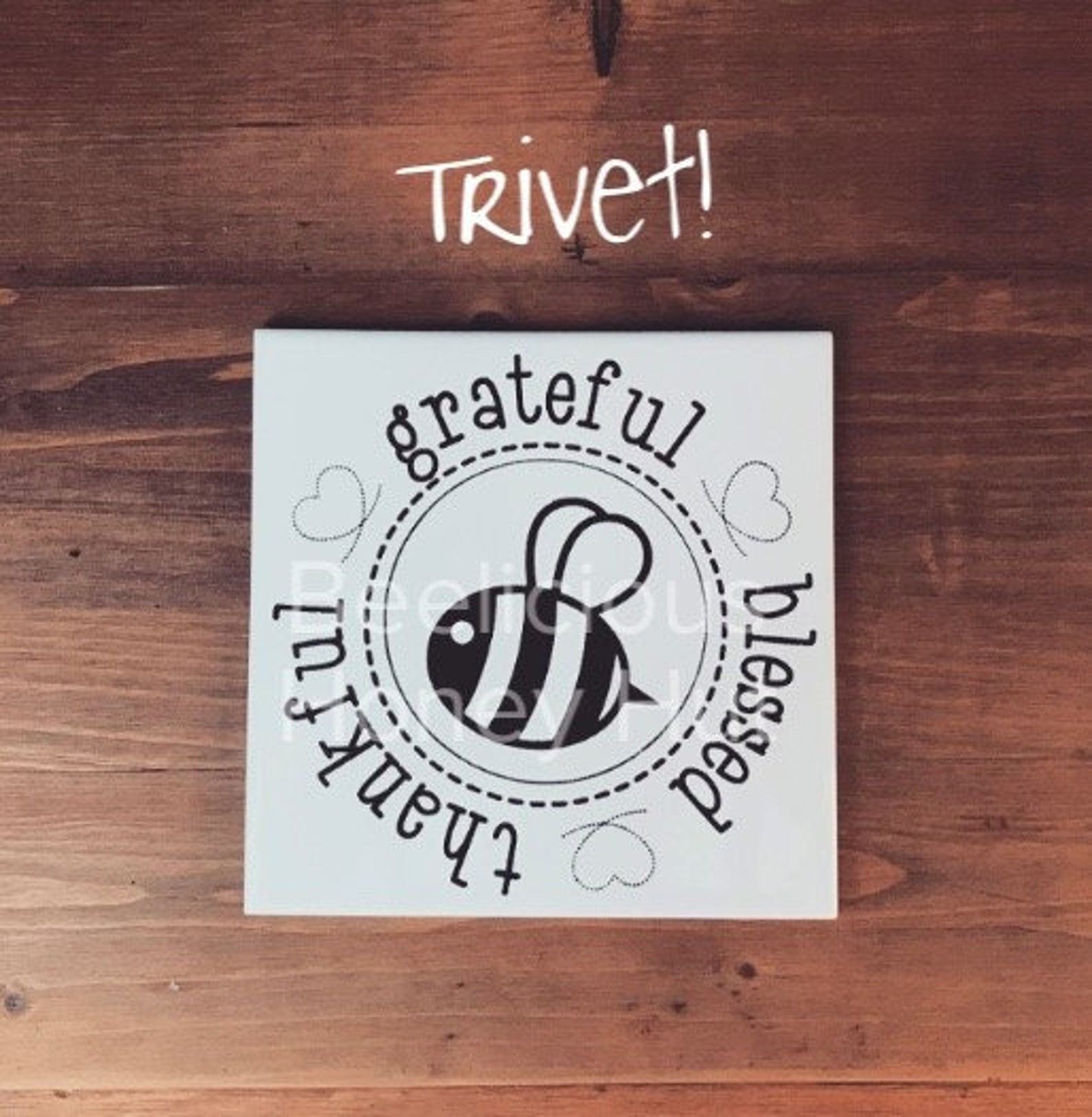 Bee Grateful, Blessed and Thankful Cutting Board, Trivet and Framed ...