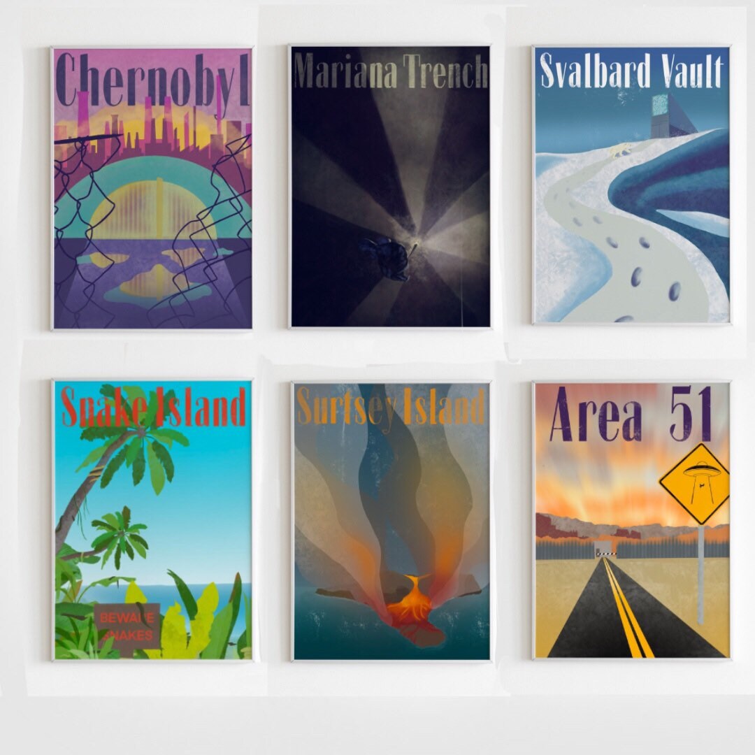 Illustrated Area 51 Poster - Etsy