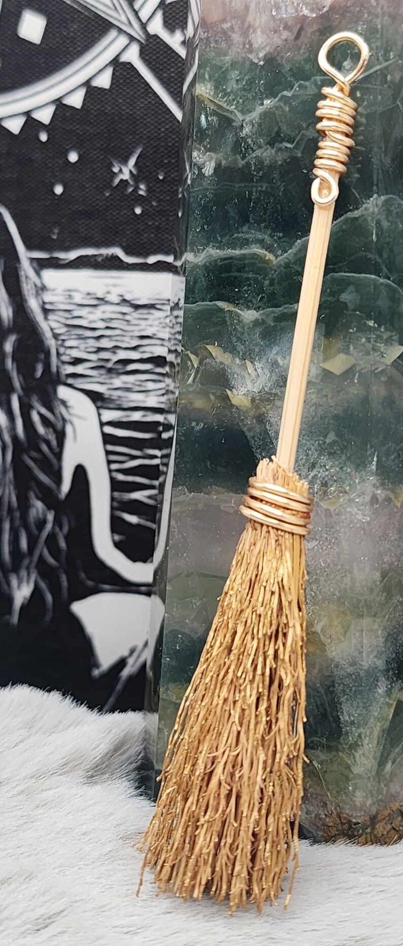 Broom Pendant Necklace Charm – Witches Broom Pendant – Mini Besom ...