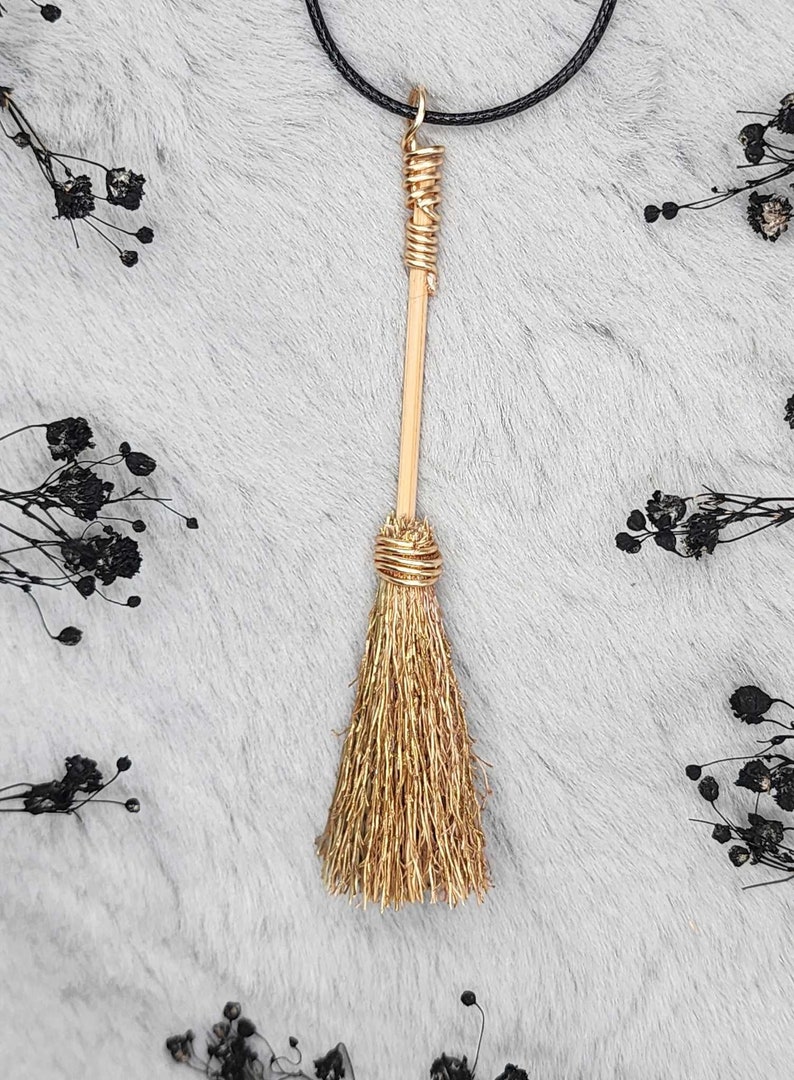 Broom Pendant Necklace Charm – Witches Broom Pendant – Mini Besom ...