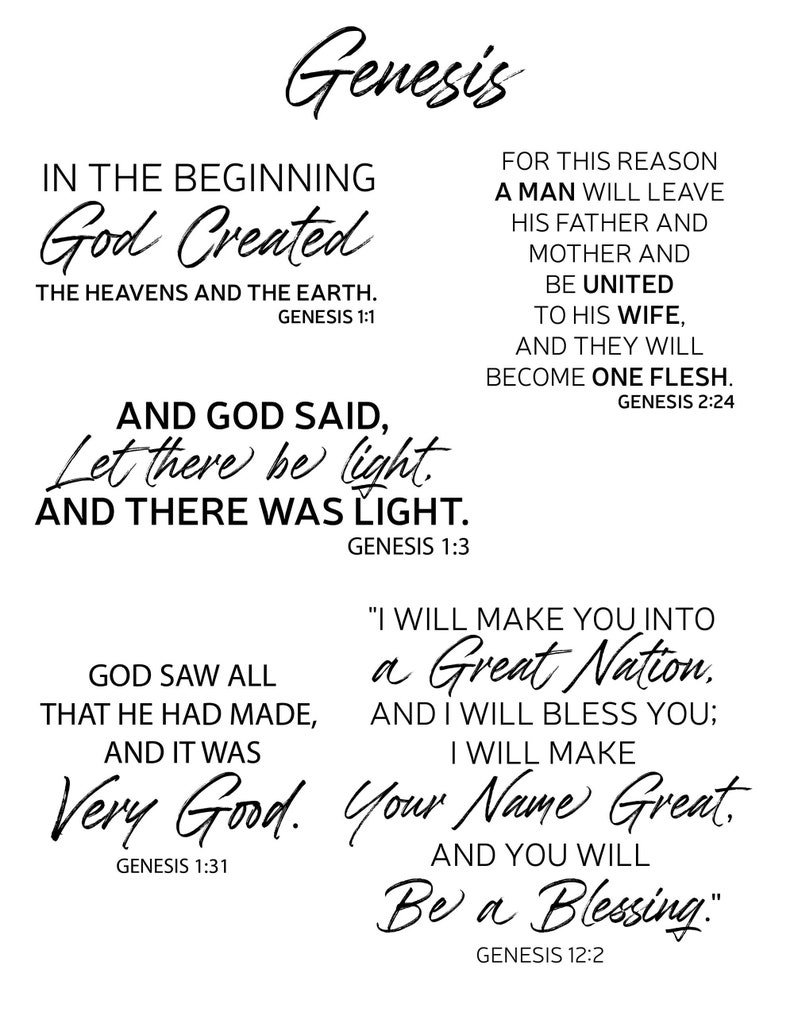 Genesis Bible Journaling Printable Download - Etsy