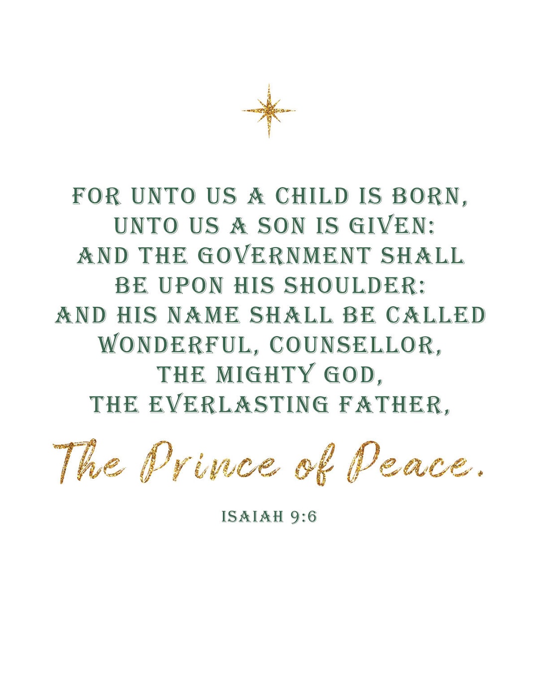 Isaiah 9:6 - for Unto Us a Child is Born... Journaling Printable ...