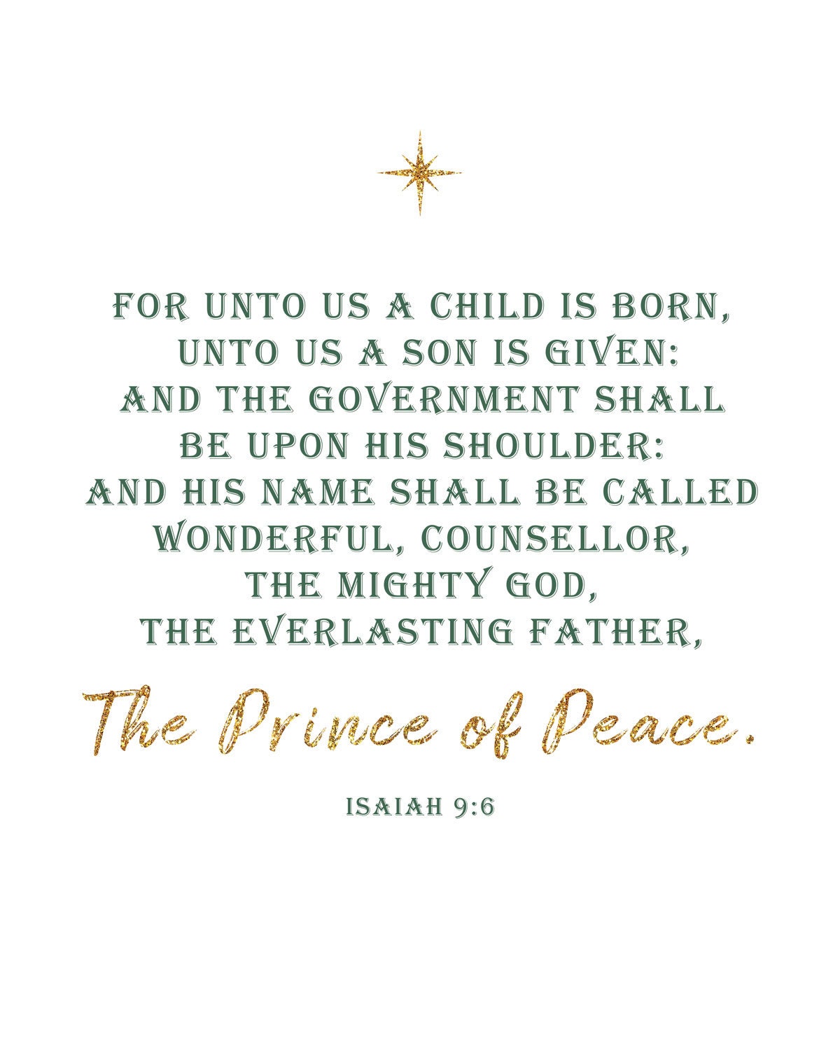 Isaiah 9:6 - for Unto Us a Child is Born... Journaling Printable ...
