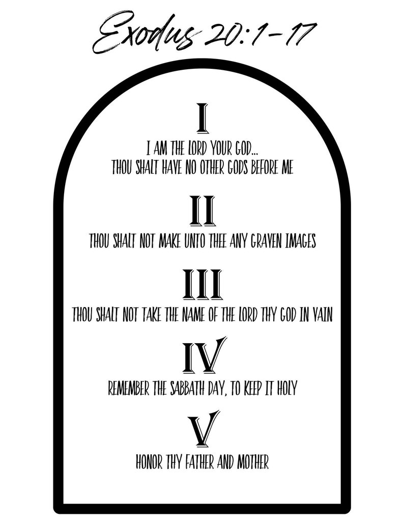 Exodus - the Ten Commandments - Bible Journaling Printable Download - Etsy
