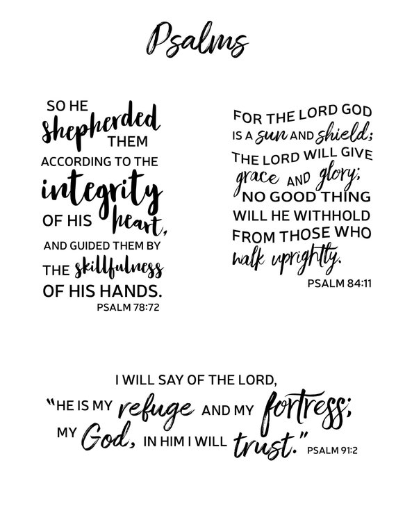 Psalms Bible Journaling Printable Download - Etsy