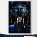 Beautiful Woman Wall Art, Blue Woman Canvas Art, Navy Blue Yellow ...
