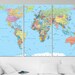 Political World Map Painting Blue Color Map Wall Map World - Etsy