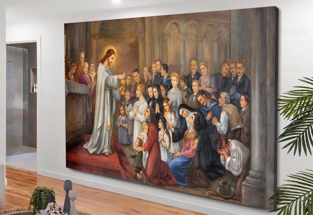 The Symbolic Fresco Jesus Give the Communion in Church Pfarrkirche ...