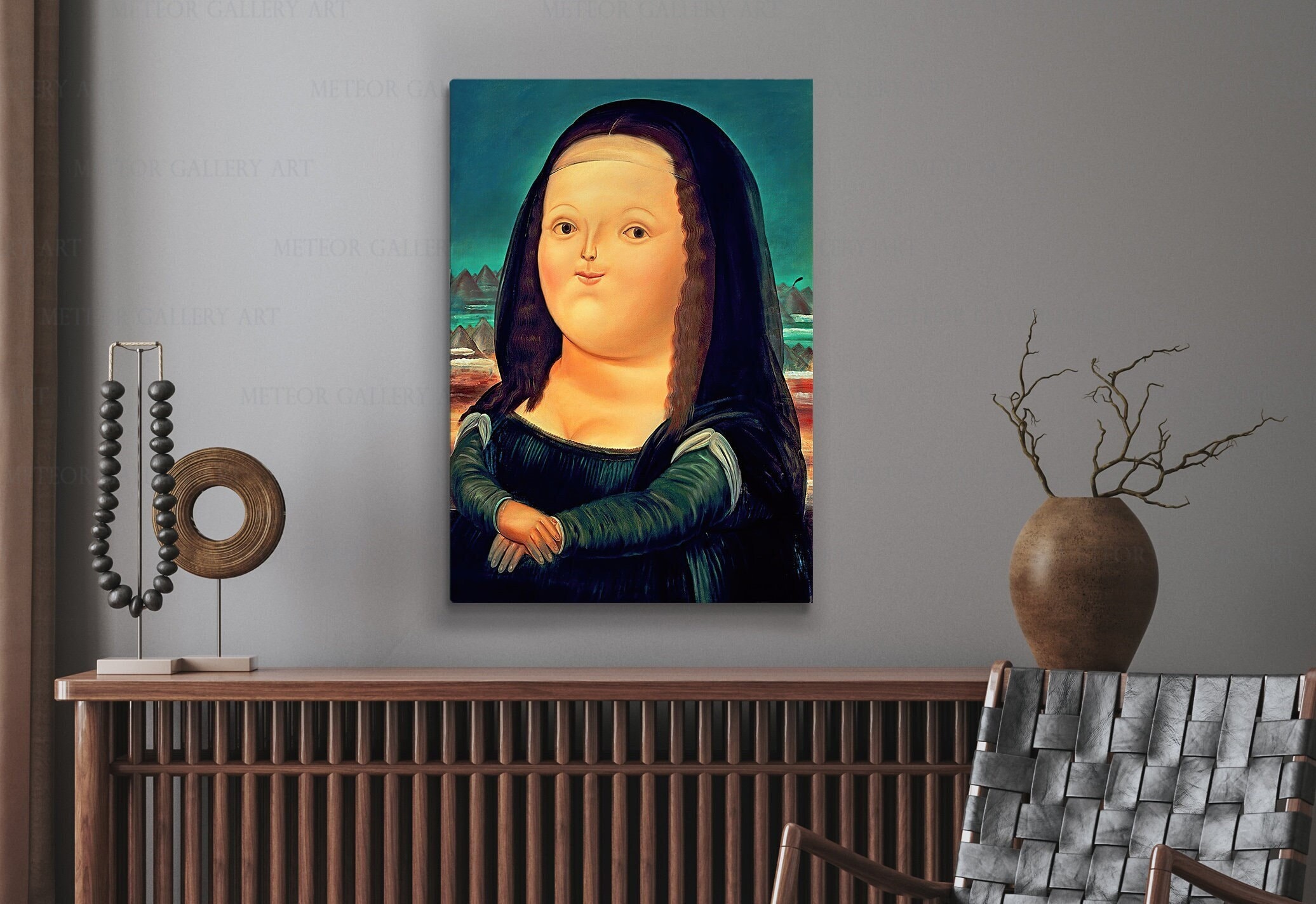 Fat Mona Lisa Print, Mona Lisa Canvas Art, Modern Art Print, Fernando ...